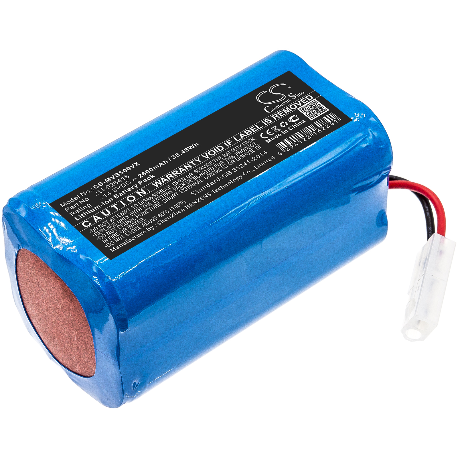 myVacBot Li-026418, SN500 14.8V Li-ion 2600mAh-38.48Wh battery ...