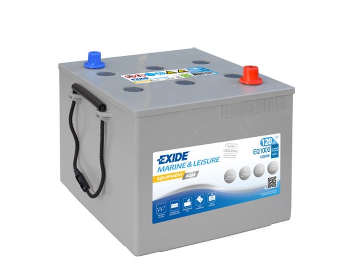 Exide EQ1000 6TAGM 12V 120Ah 1225A(EN) NATO block starter battery ...